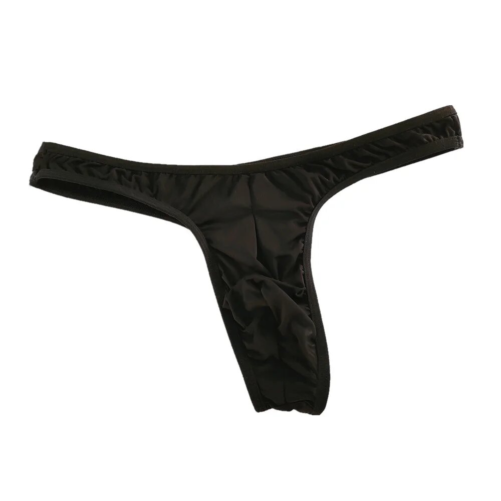 Мужские стринги U-образные из нейлона и спандекса Черный, Black