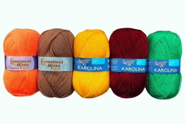 Пряжа Семеновская МШФ Karolina 100% акрил 5 шт. х 100 г 438 м 0655; ярк. оранжевый