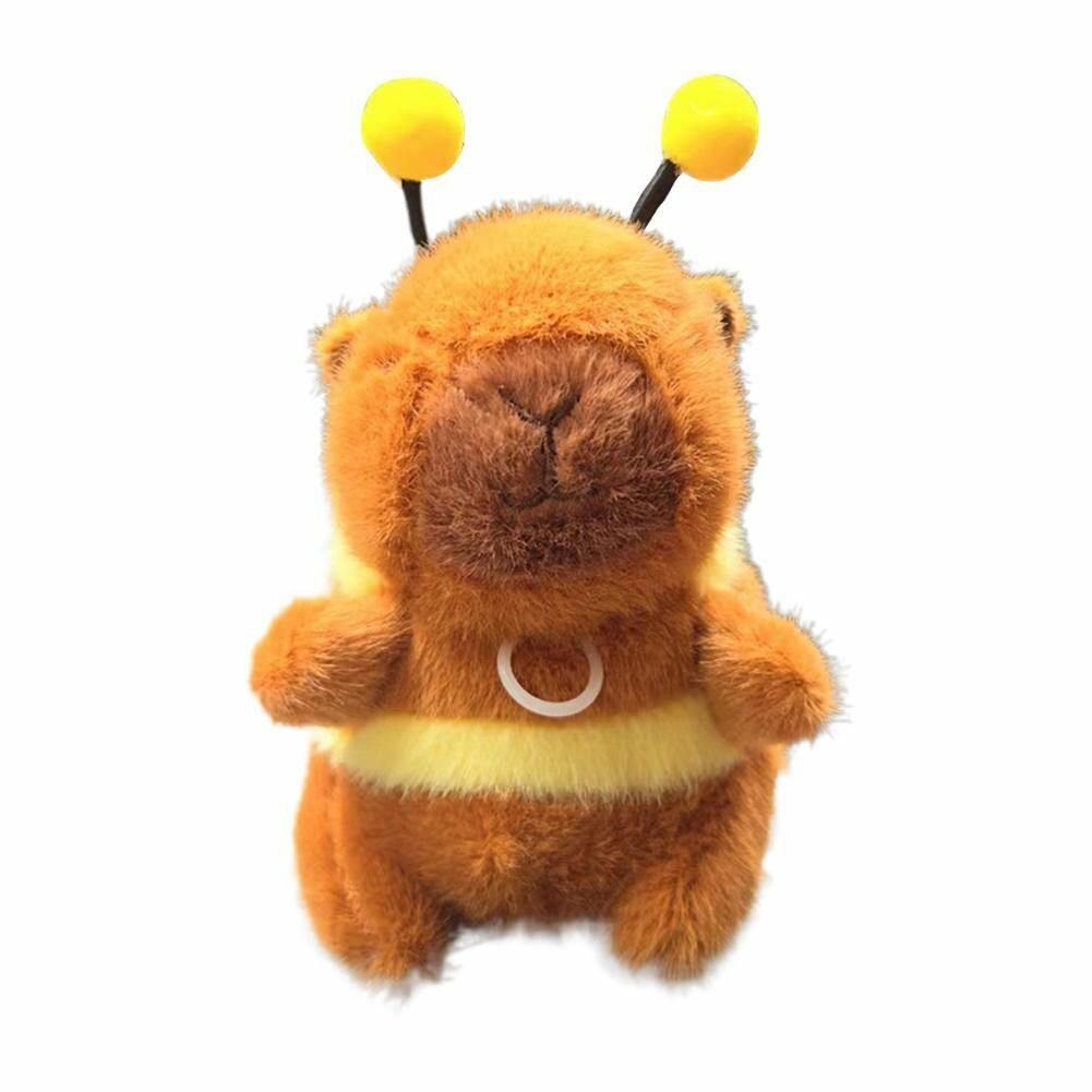 1 шт. Плюшевая игрушка-пчела-капибара (крылья могут двигаться и поставляются с брелком)