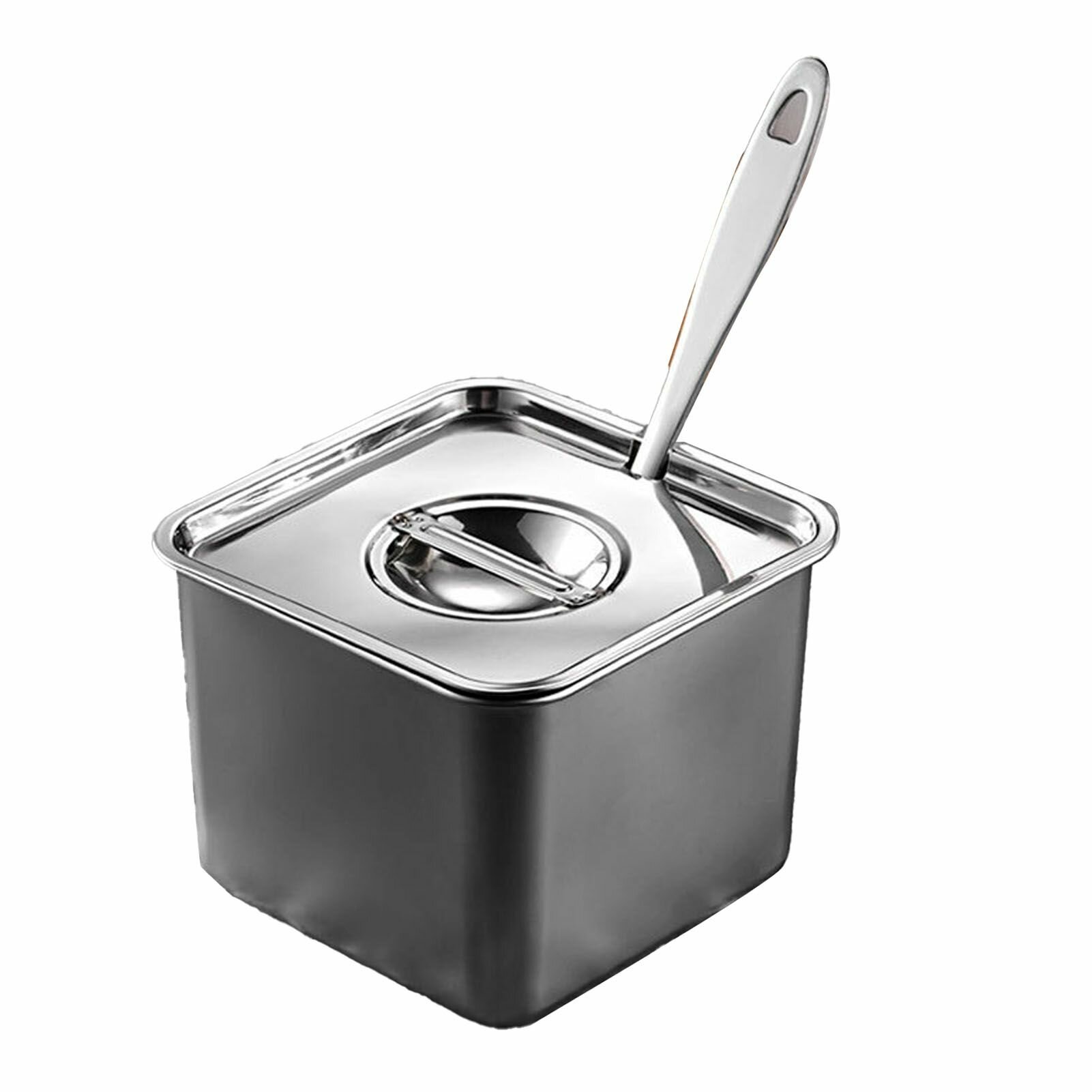 Коробка для приправ из нержавеющей стали 304, многоцелевой кухонный контейнер для специй с крышкой для специй, соли, сахара, квадратный L 1600 мл, 14x11,5x12 см