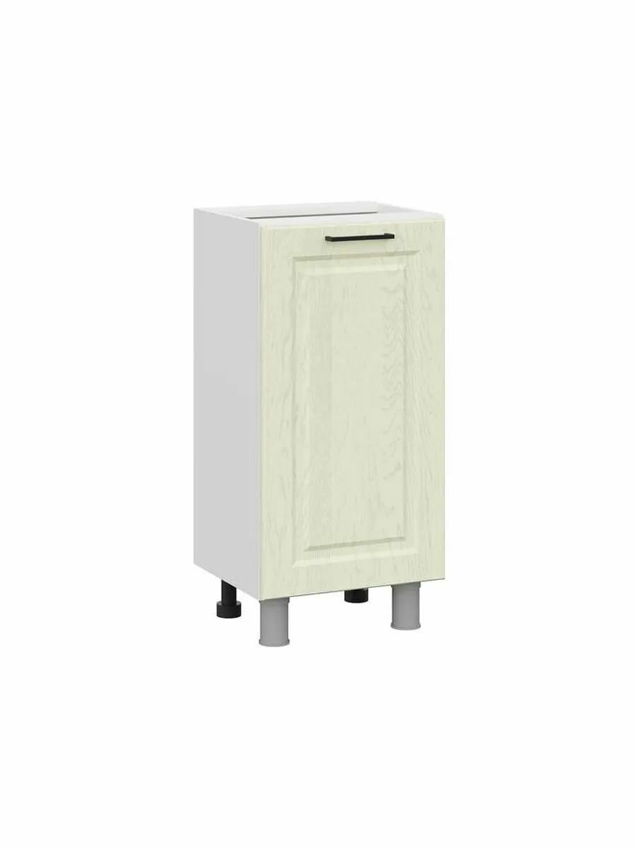 Кухонный модуль напольный, стол узкий Шервуд с полками, с доводчиками, 40х34.6х82.4 см, Белый / Дуб кремовый матовый