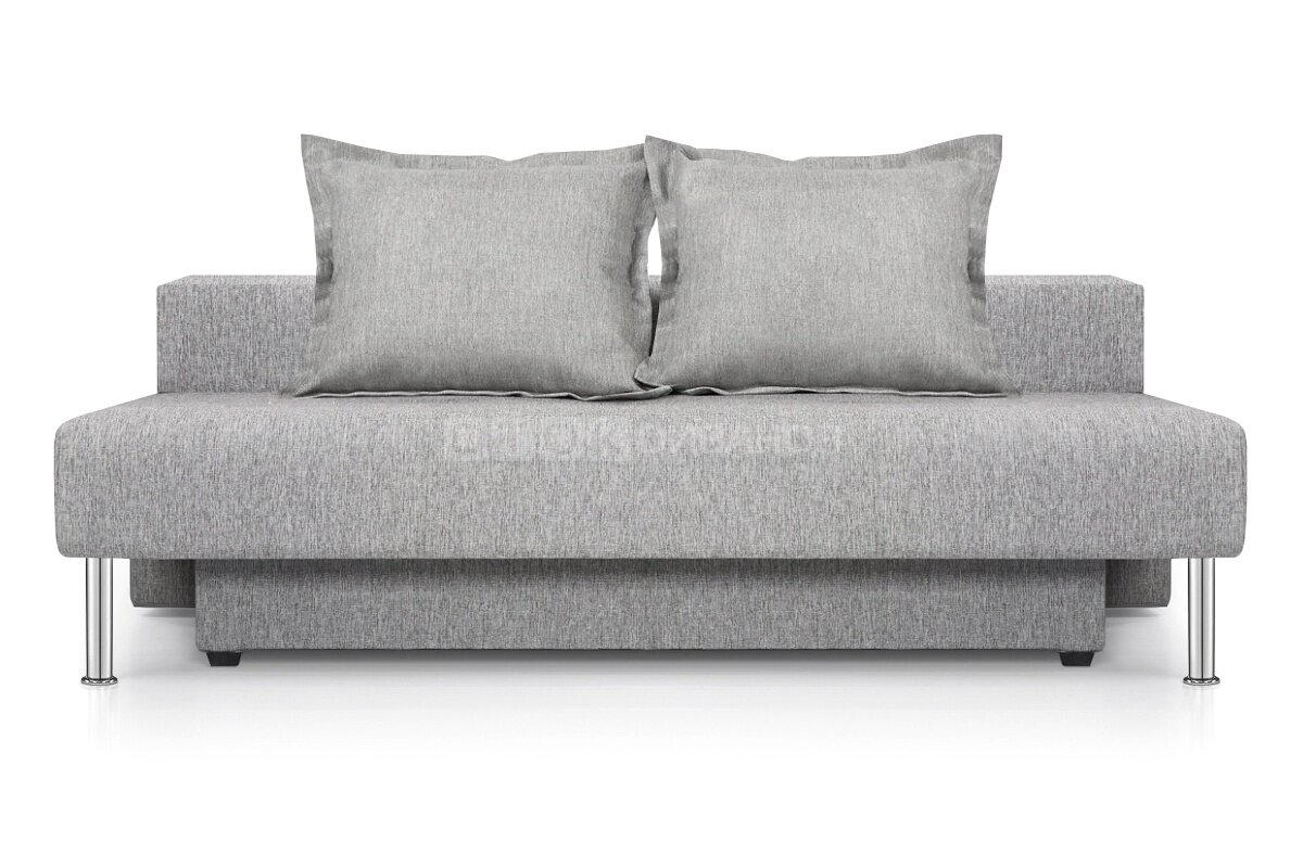 Диван Сток Диванов Микки, серая рогожка, 190 см, механизм еврокнижка, с ящиком для хранения