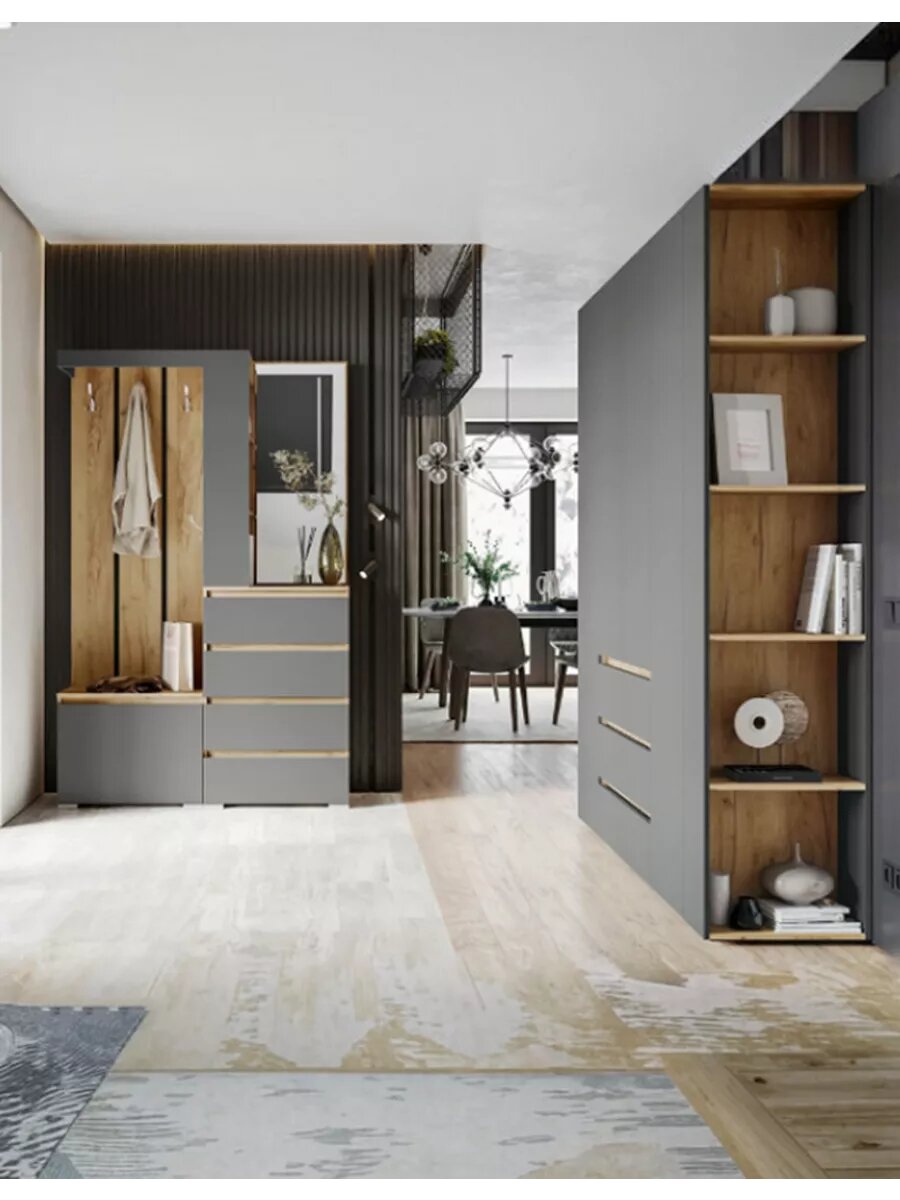 Прихожая Ирэн Дуб Крафт золотой / Графит серый