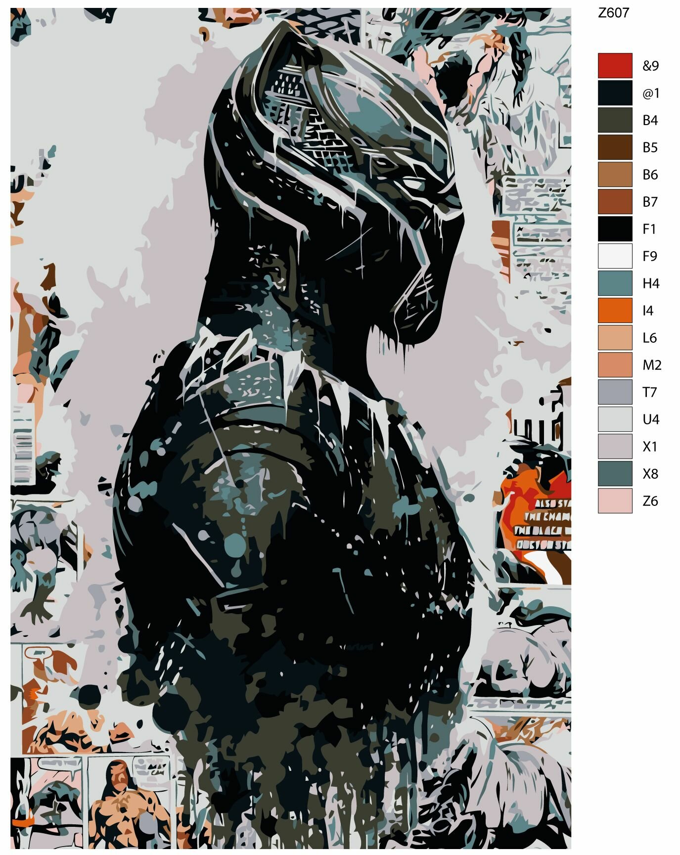 Картина по номерам Z-607 "Черная Пантера" 80x120