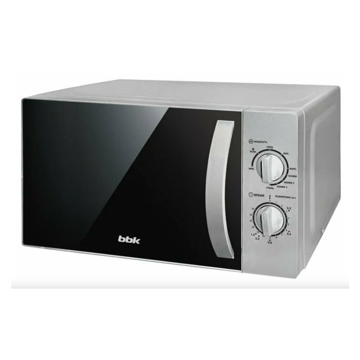 Микроволновая печь с грилем BBK 20MWG-740M/S, объем 20 л, мощность 700 Вт, серебро
