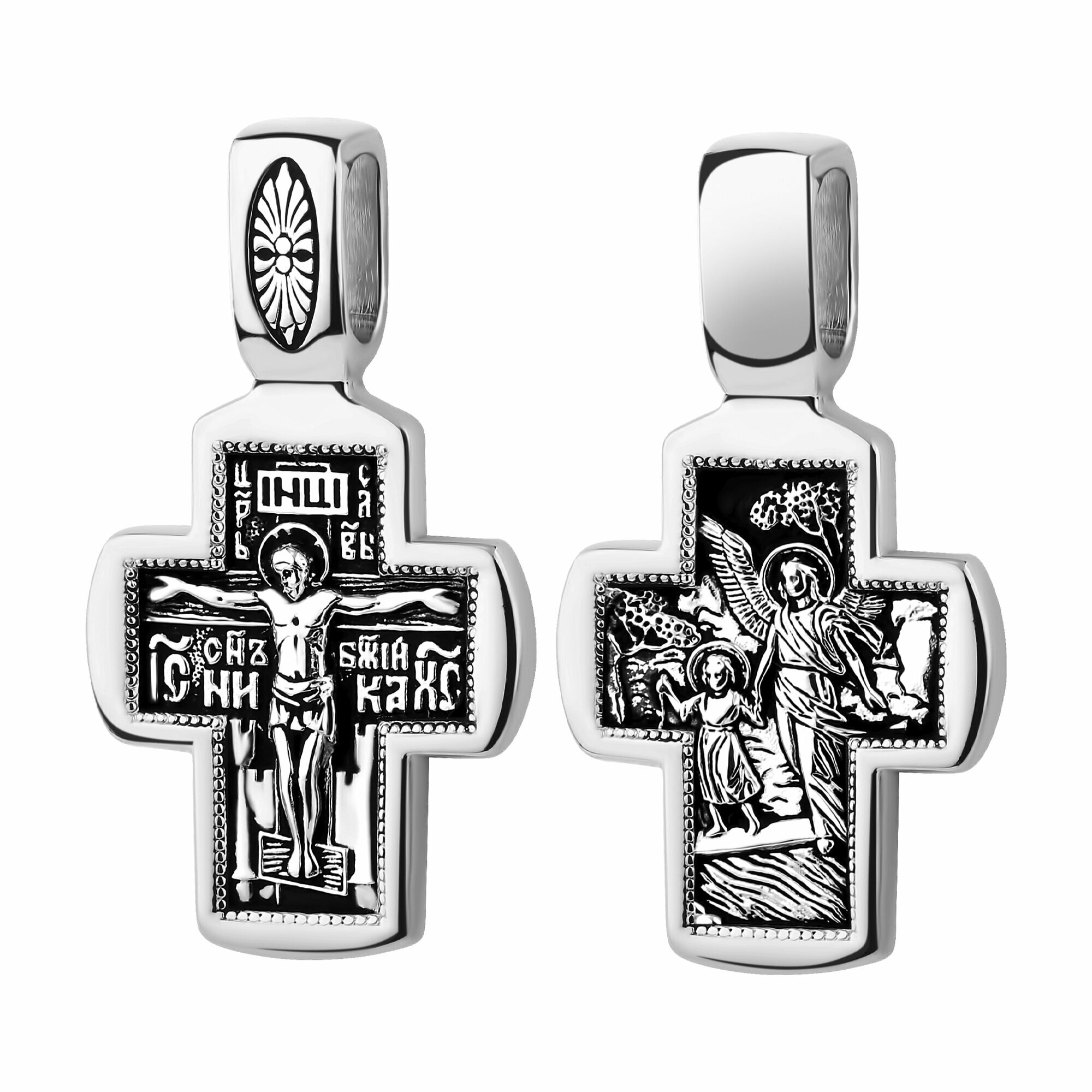 Крестик, серебро, 925 проба, родирование