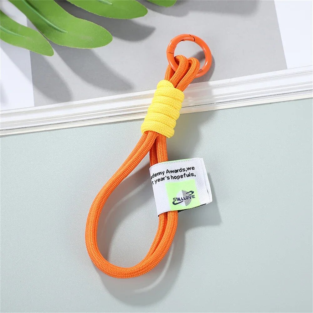 INS нейлоновый ремешок для телефона брелок модный кофейно-коричневый плетеный браслет брелок F2