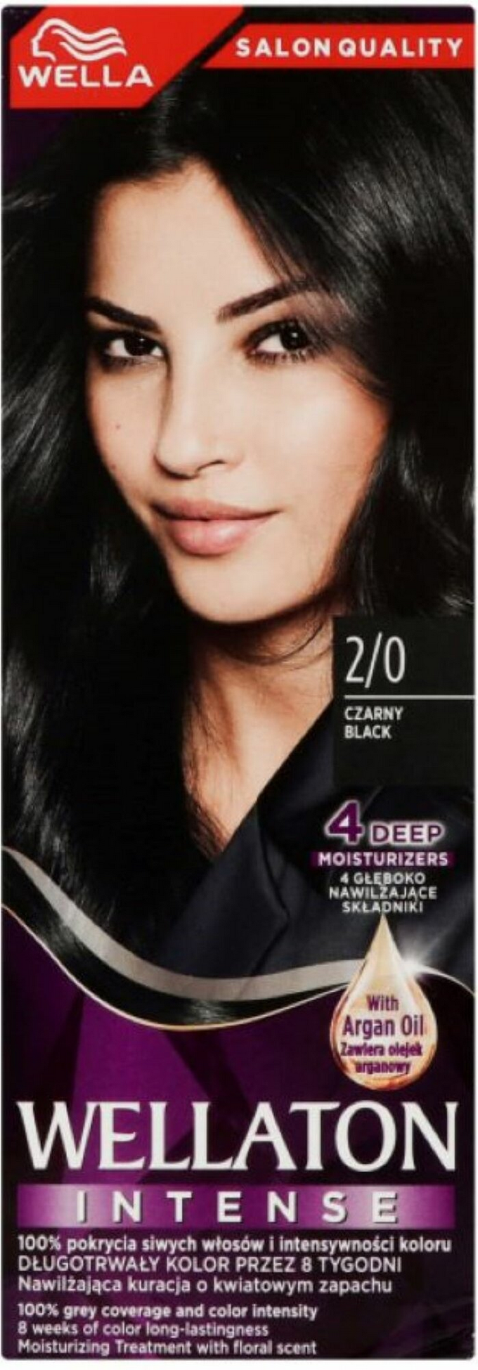 Wellaton стойкая крем-краска для волос, 2/0 Черный - 1 шт