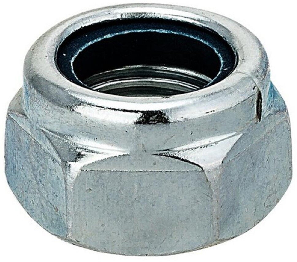 Гайка Стройбат DIN985 самоконтрящаяся из оцинкованной стали, М10, 12шт. / крепеж