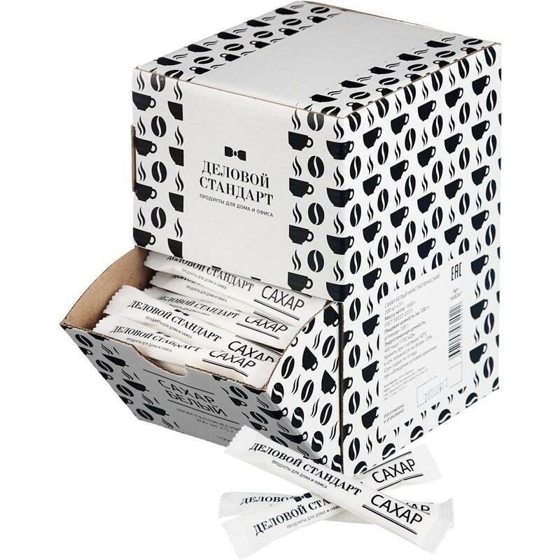 Сахар порционный Деловой Стандарт в стиках по 5 г (200 штук в упаковке)