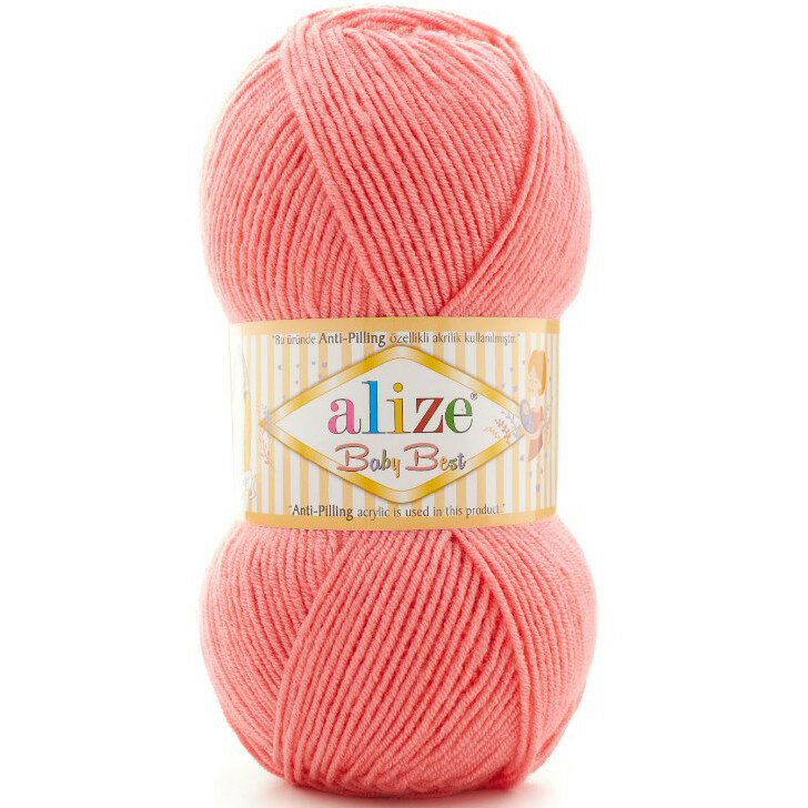 Пряжа Alize BABY BEST 170 коралл (5 мотков)