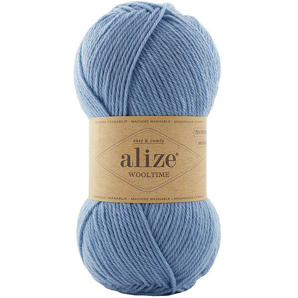 Пряжа Alize WOOLTIME 432 голубой (5 мотков)
