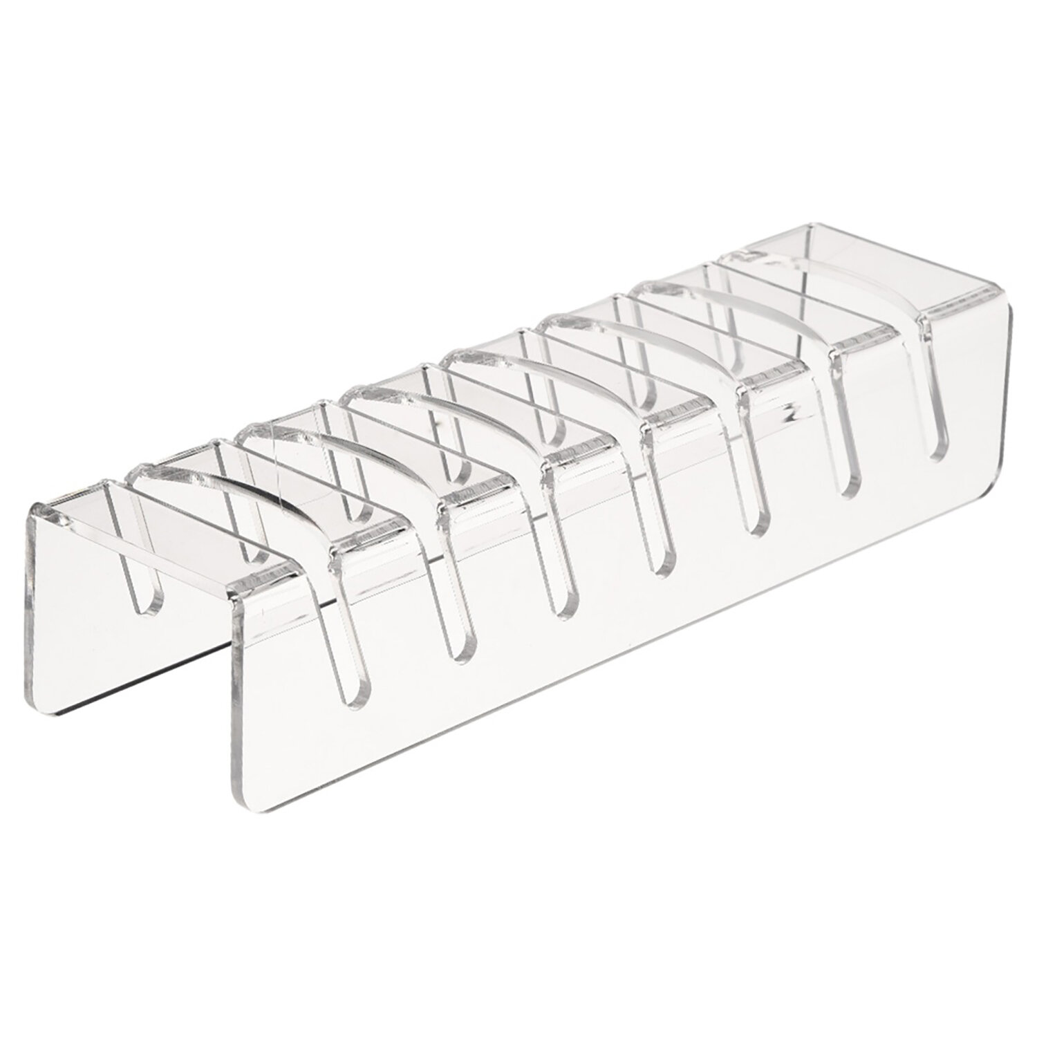 2Pcs Organizator для шапок-бейсболок, Стойка для хранения 14 шапок, Без установки, Акрил, Черный/Прозрачный, 4мм, 29*7.6*5.5см, Для гардероба, спальни, комода, магазина