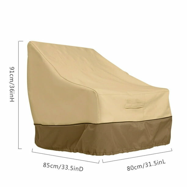 Чехол для садовой мебели водонепроницаемый чехол для садовых стульев чехол для газонной мебели чехол для шезлонга глубокого сиденья чехол для патио-стульев материал оксфордский ткань цвет кофе + хаки серый + черный размер 80x85x91.5см количество 1 штука