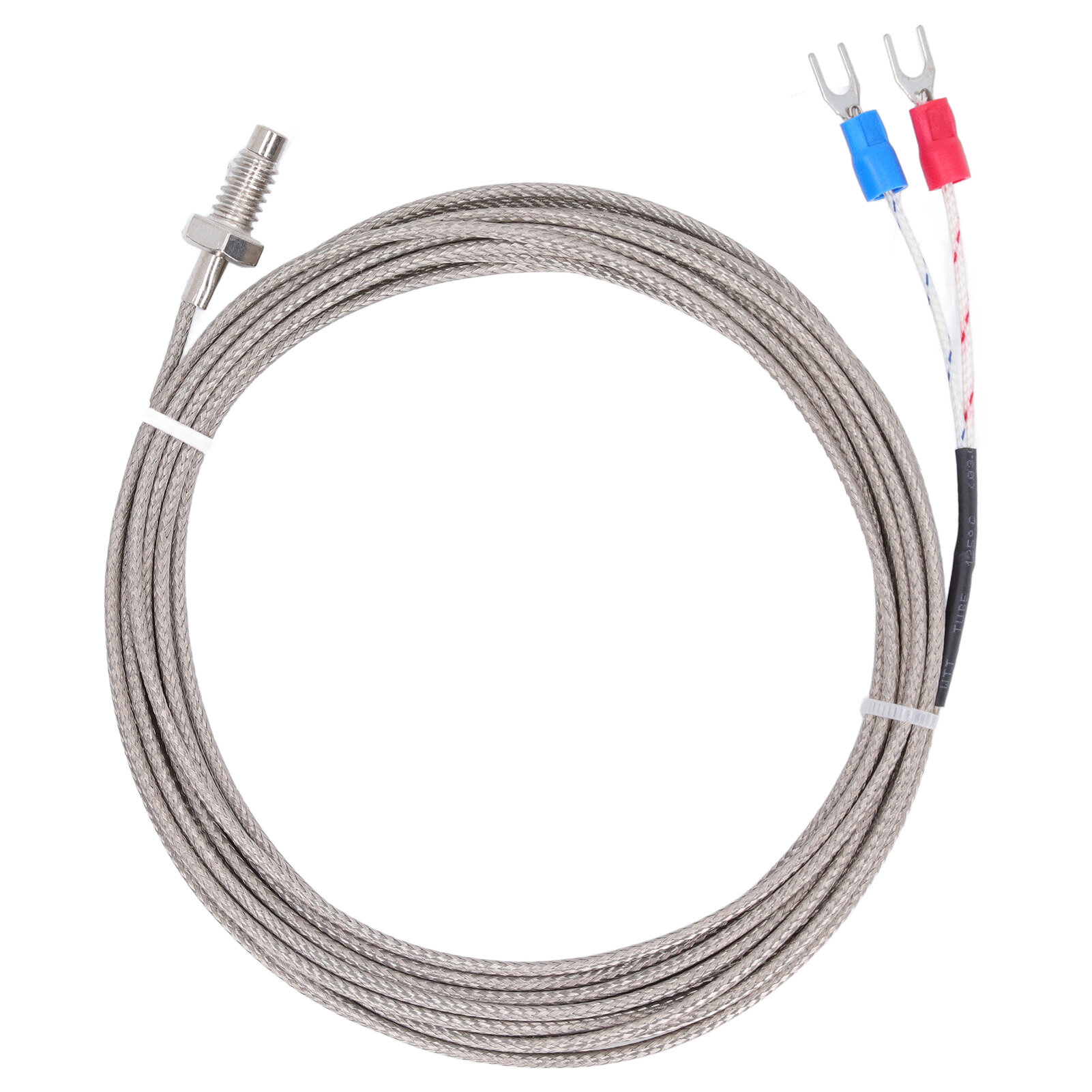 BERM K Type Screw Thermocouple Temperature Sensor Detector Gauge M6 Thread 2 Wire Probe 4meter