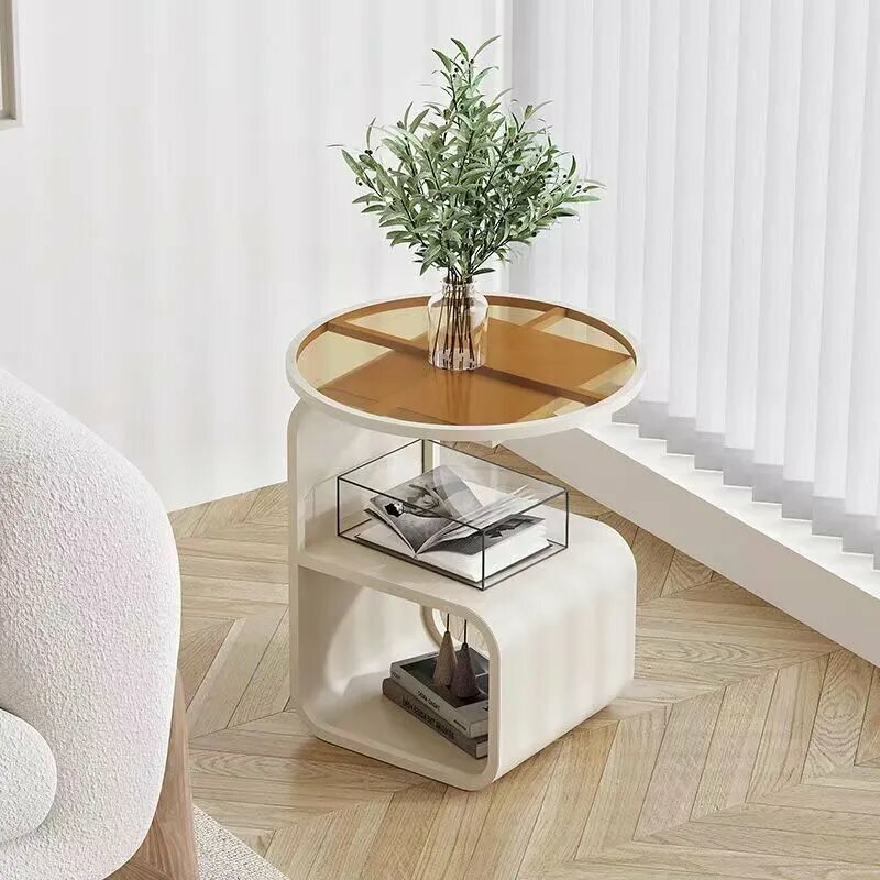 Тумба прикроватная, кремовый стиль, стекло, 45 см x 45 см x 50 см