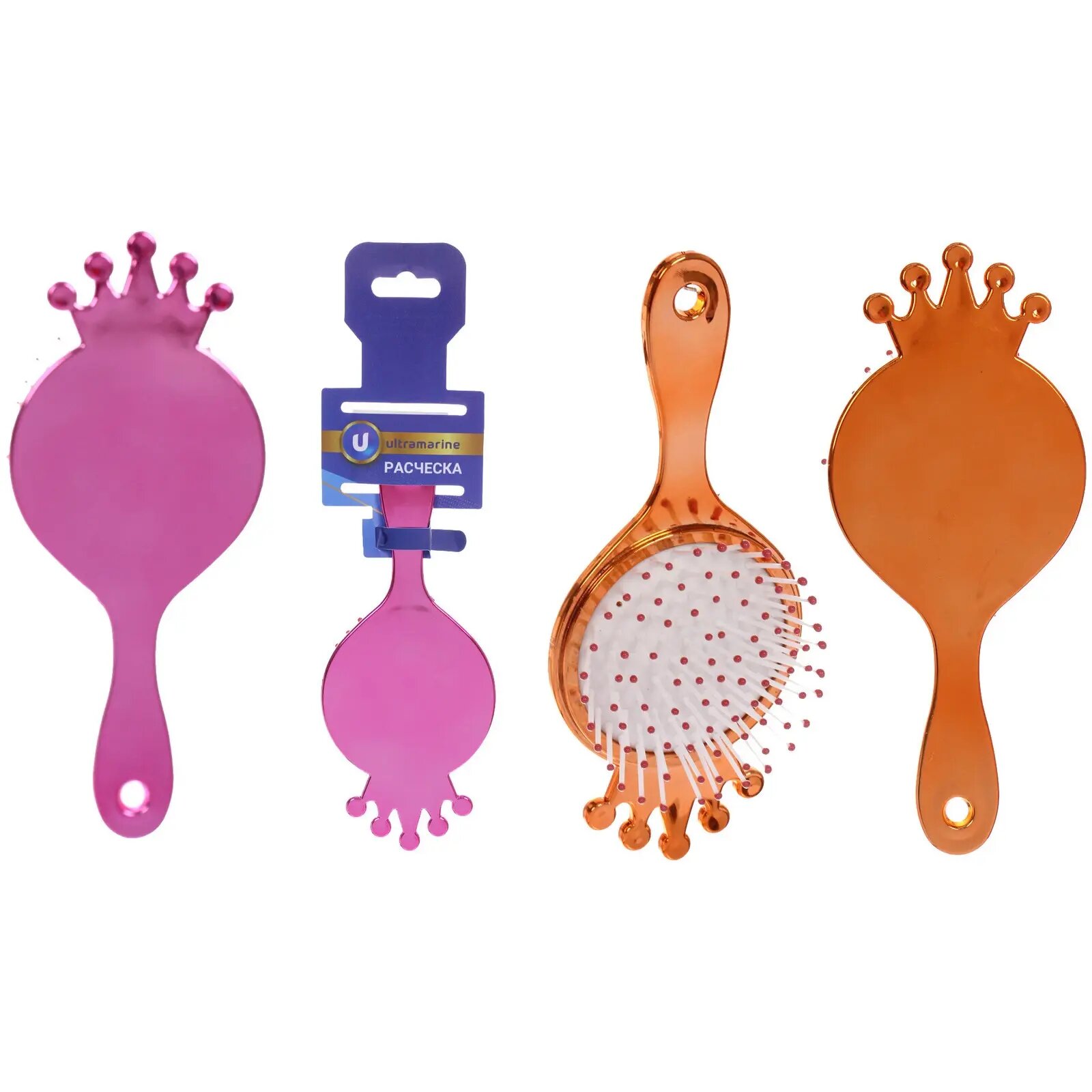 Расческа массажная детская зеркальная 1шт. «Лаванда», 7*16см, разноцветный принт, удобство и стиль