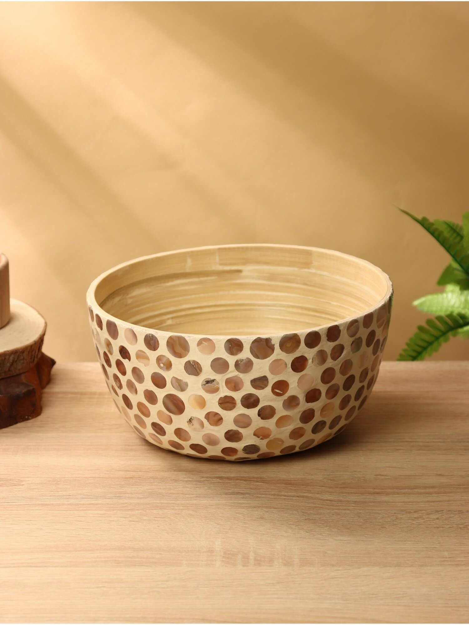 Салатник бамбуковый, 25.5х25.5х12 см / посуда для салатов и закусок / экологичная кухонная посуда