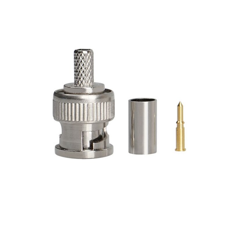 50 шт. 3 в 1 соединитель для камеры видеонаблюдения обжимной разъем BNC мужской разъем для коаксиального кабеля Rg59 аксессуары H10