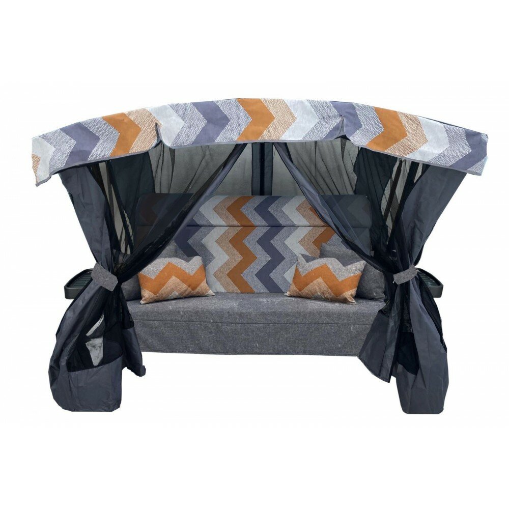 Садовые качели "Ранго Премиум Руна" мс4180, 3х местные, нагрузка до 350кг, с москитной сеткой, регулируемая спинка