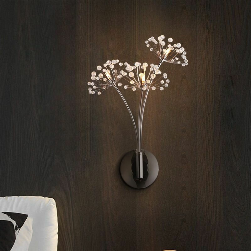 Хрустальный настенный светильник в виде одуванчика