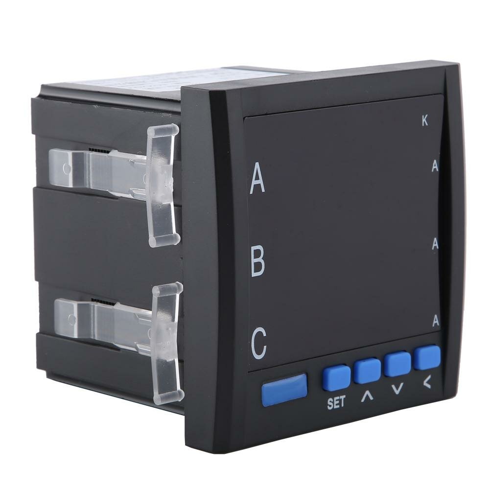 Цифровой интеллектуальный дисплей, трехфазный программируемый амперметр переменного тока (черный)-HT