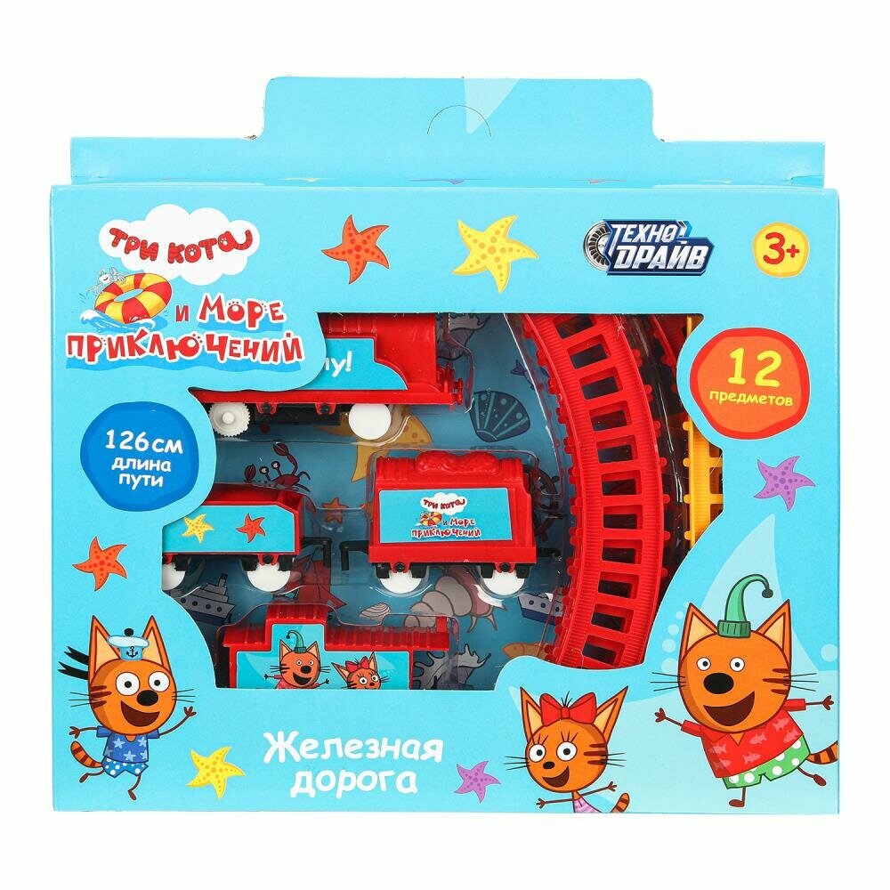 Железная дорога мультяшная "Три Кота" дл. пути 126 см. Технодрайв 2006B056-R7 (108)