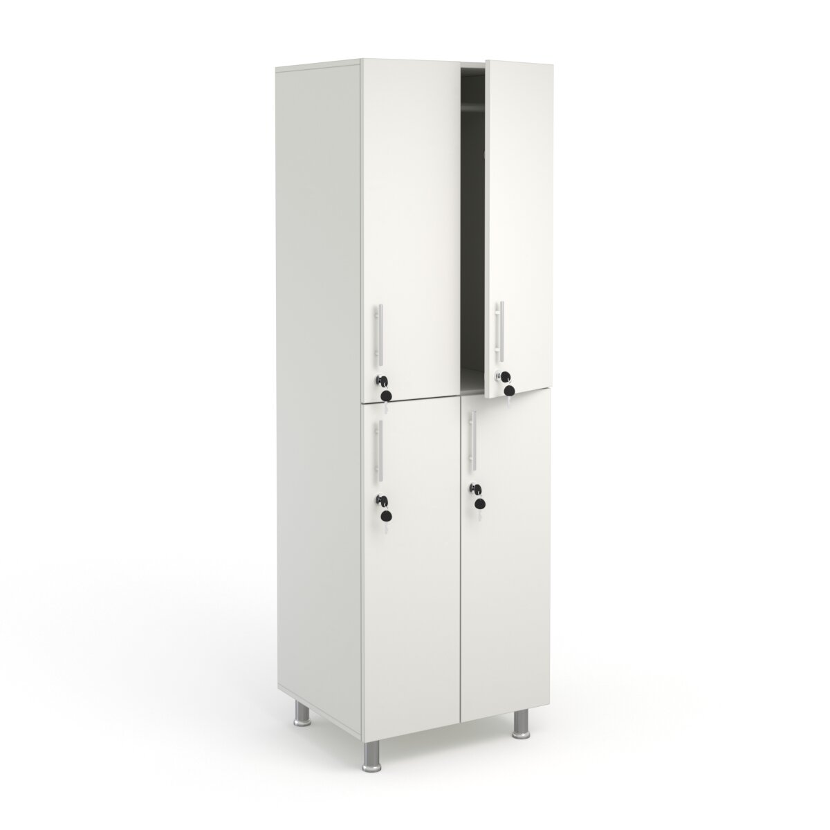 Шкаф для раздевалок 2-секционный 4х-местный, Белый. Производитель товара - компания Westcom.