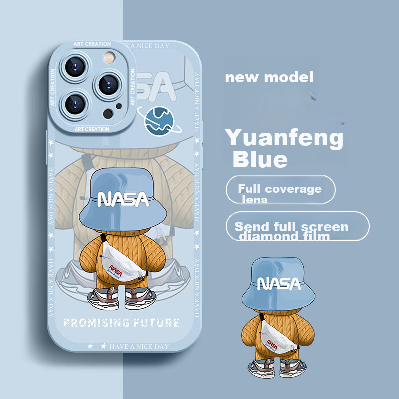 Nai Xiao Ya IPhone 12 Pro Max Case, Compatible with Apple IPhone 12 Pro Max, Full Protection Silicone Shockproof Ultra-Thin Creative Cartoon Simple Soft Case for Men And Women, Distant Mountain Blue