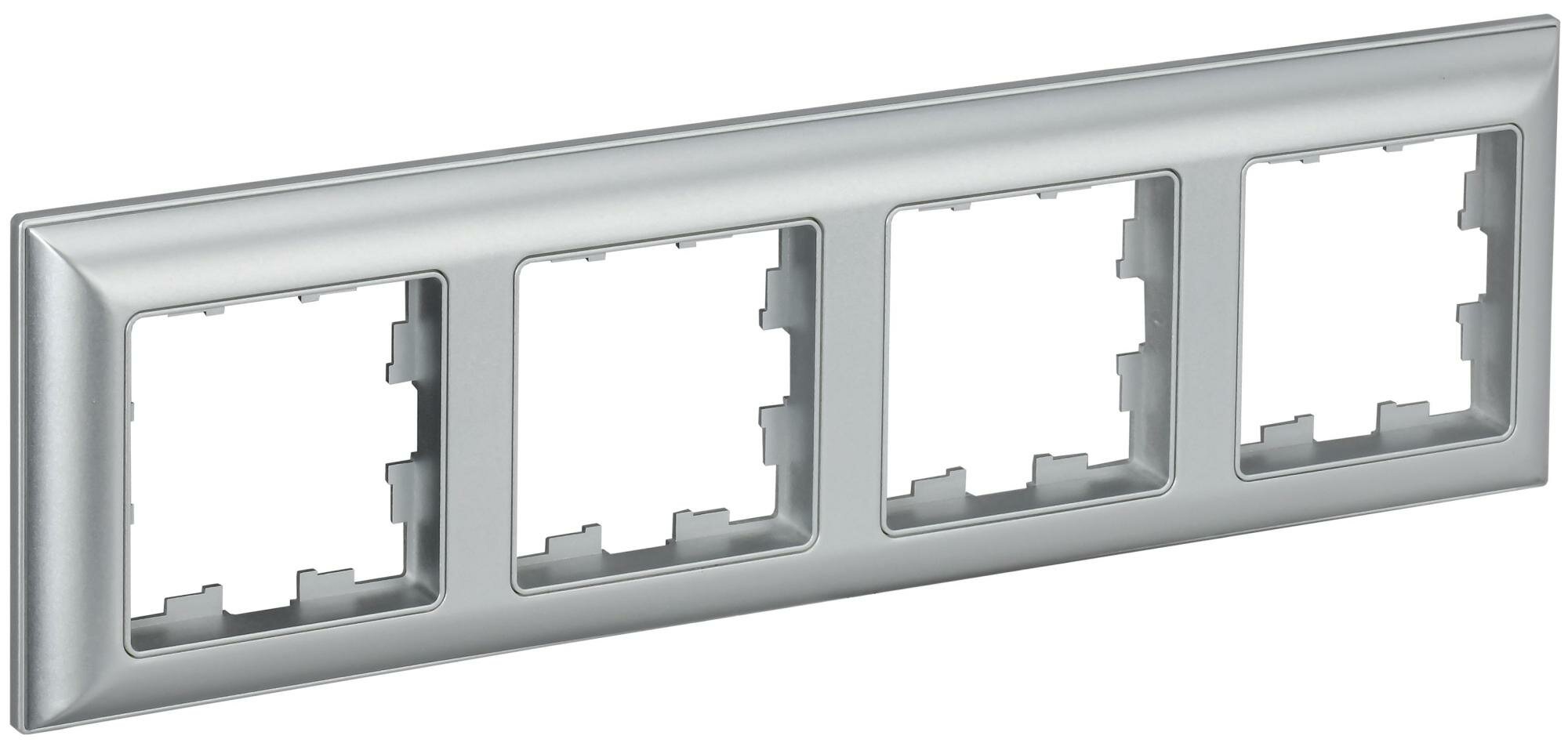 IEK BRITE DECOR Алюминий 3D-форма Рамка 4-м РУ-4-Бр, BR-M42-12-K47