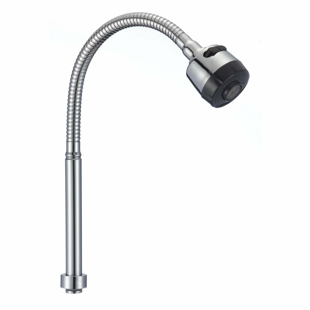 Гибкий излив Savol для кухни нержавеющая сталь хром черный 30 см 15 см высота