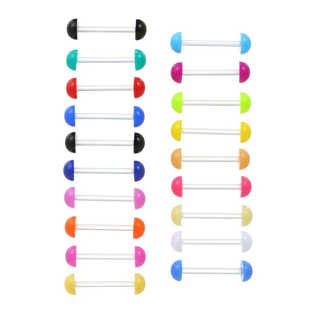 Красочные прозрачные кольца для языка фиксатор 6 мм штанга гибкая акриловая пирсинг украшения для тела