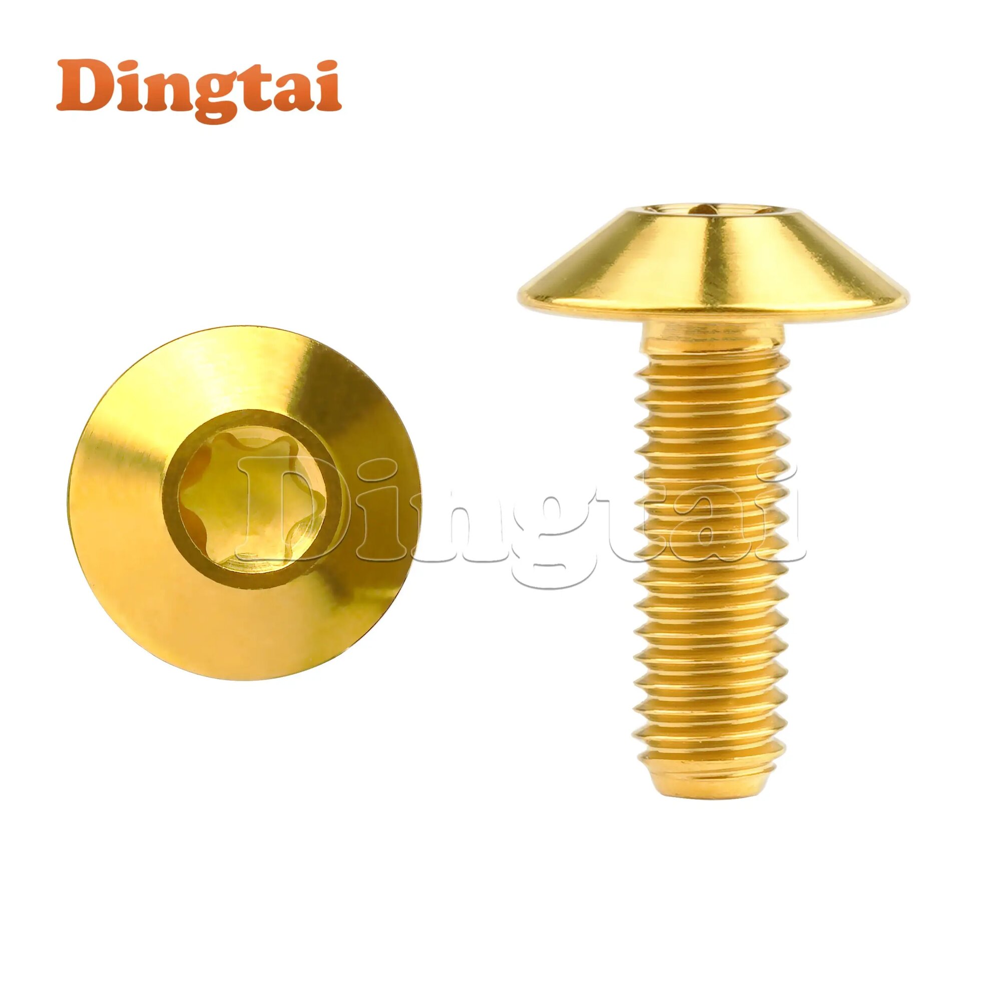 Dingtai Титановые болты M4/M5/M6x12 15 20 25 30 35 мм Torx для велосипеда и мотоцикла М6, Gold, 15mm