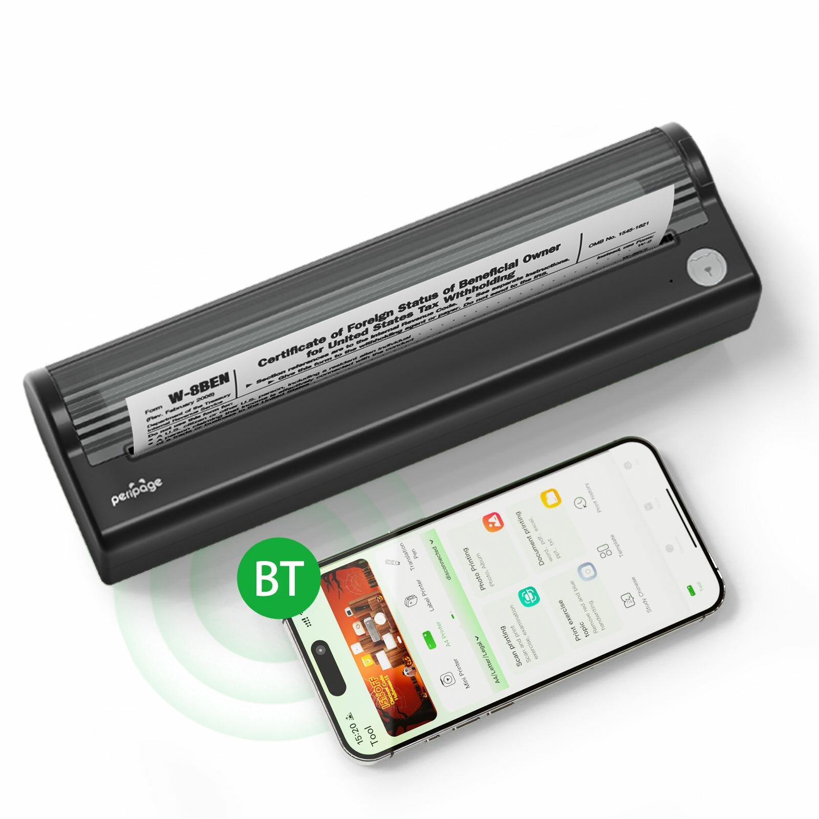 PeriPage A4 Paper Printer Прямой термоперенос 304dpi Беспроводной принтер