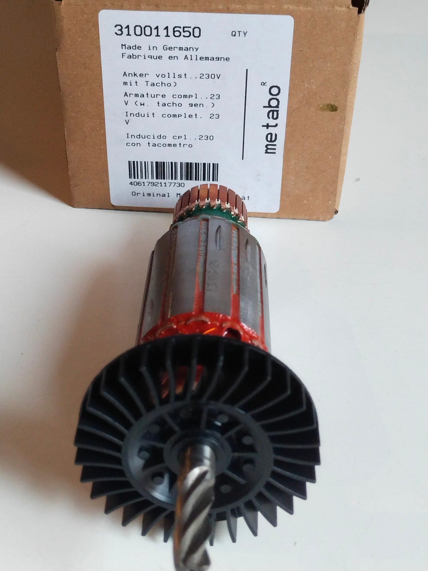 Ротор (якорный двигатель) Metabo 310011650, для перфораторов, серебристый, металл