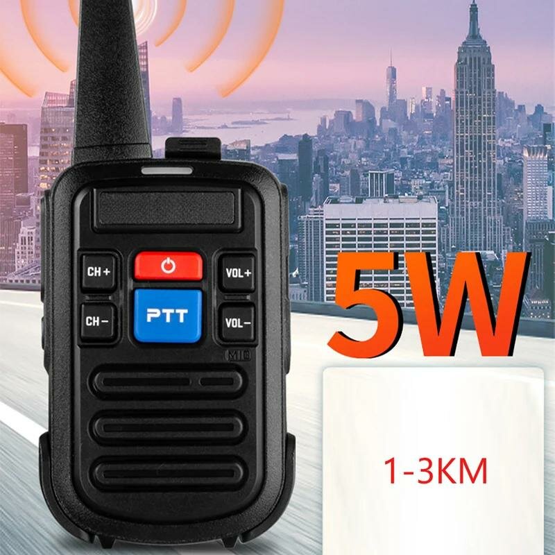 Мини-рация BF-C50: UHF-диапазон, двойная кнопка PTT, мощность 5 Вт, зарядка Type-C, детская радиостанция, высокочастотный приёмопередатчик 1500 (2 штуки в комплекте)