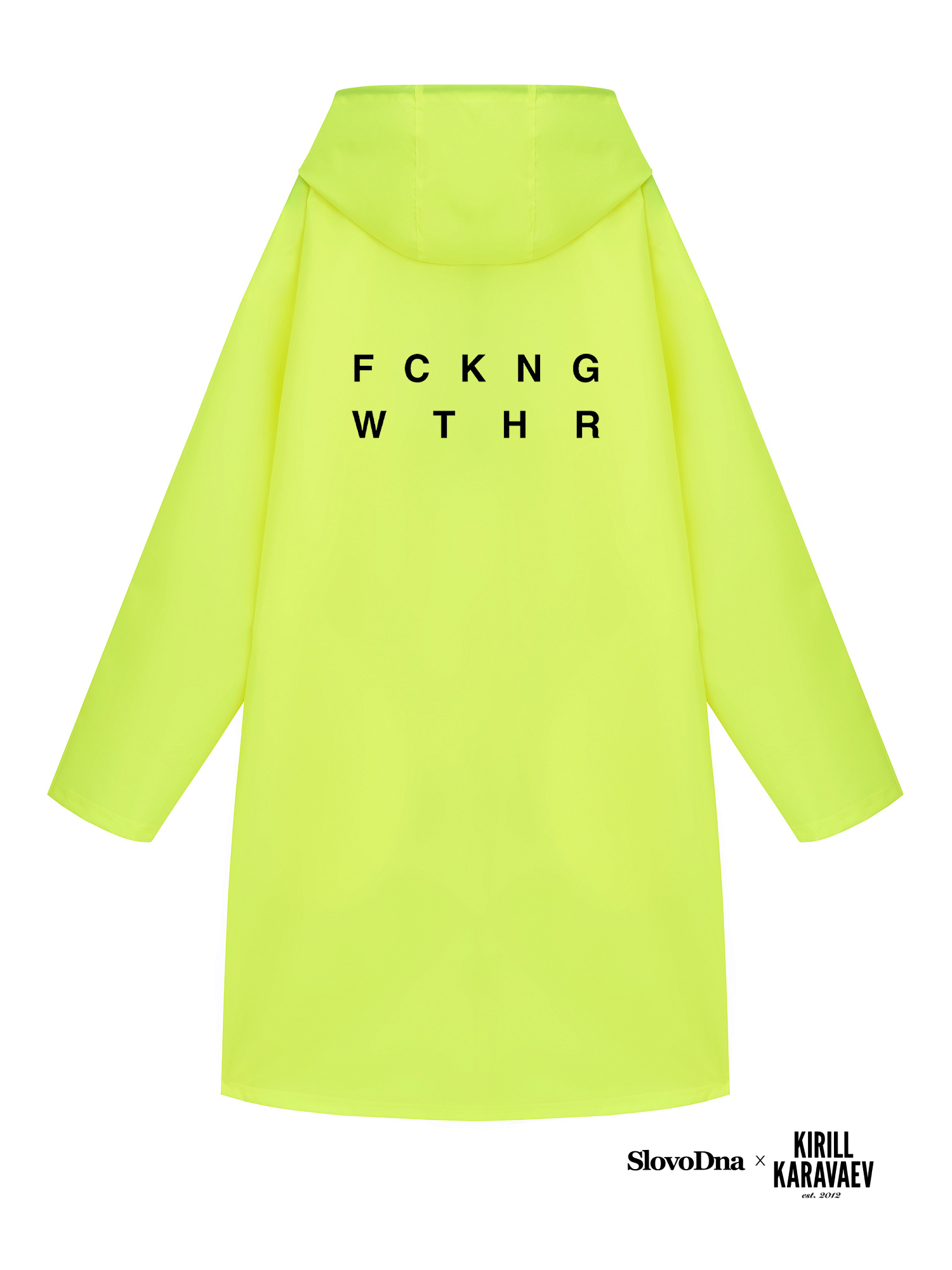 Плащ дождевик с капюшоном, принт - Fckng wthr