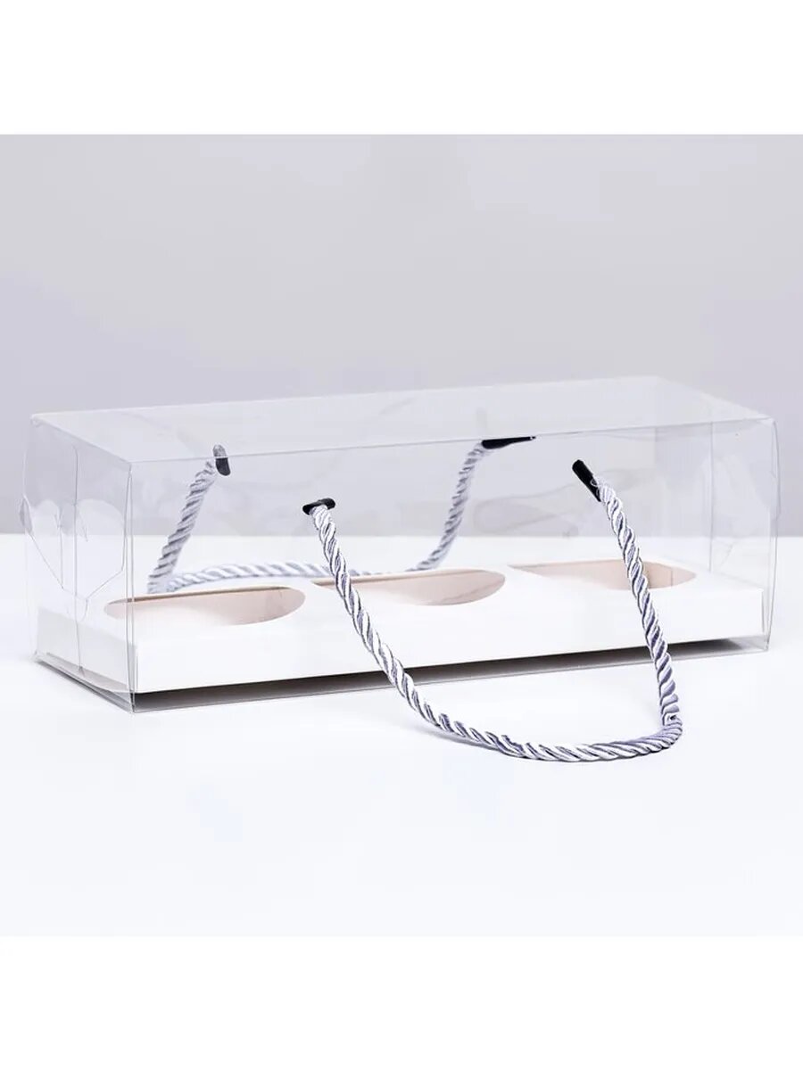 Кондитерская упаковка для кексов, белая 22,5 х 7,8 х 7,8 см