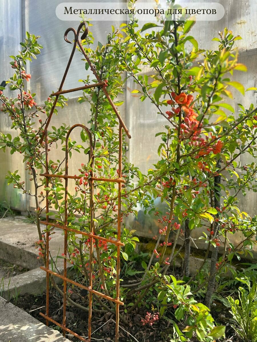 Опора для цветов и растений, ржавый декор, 1шт.