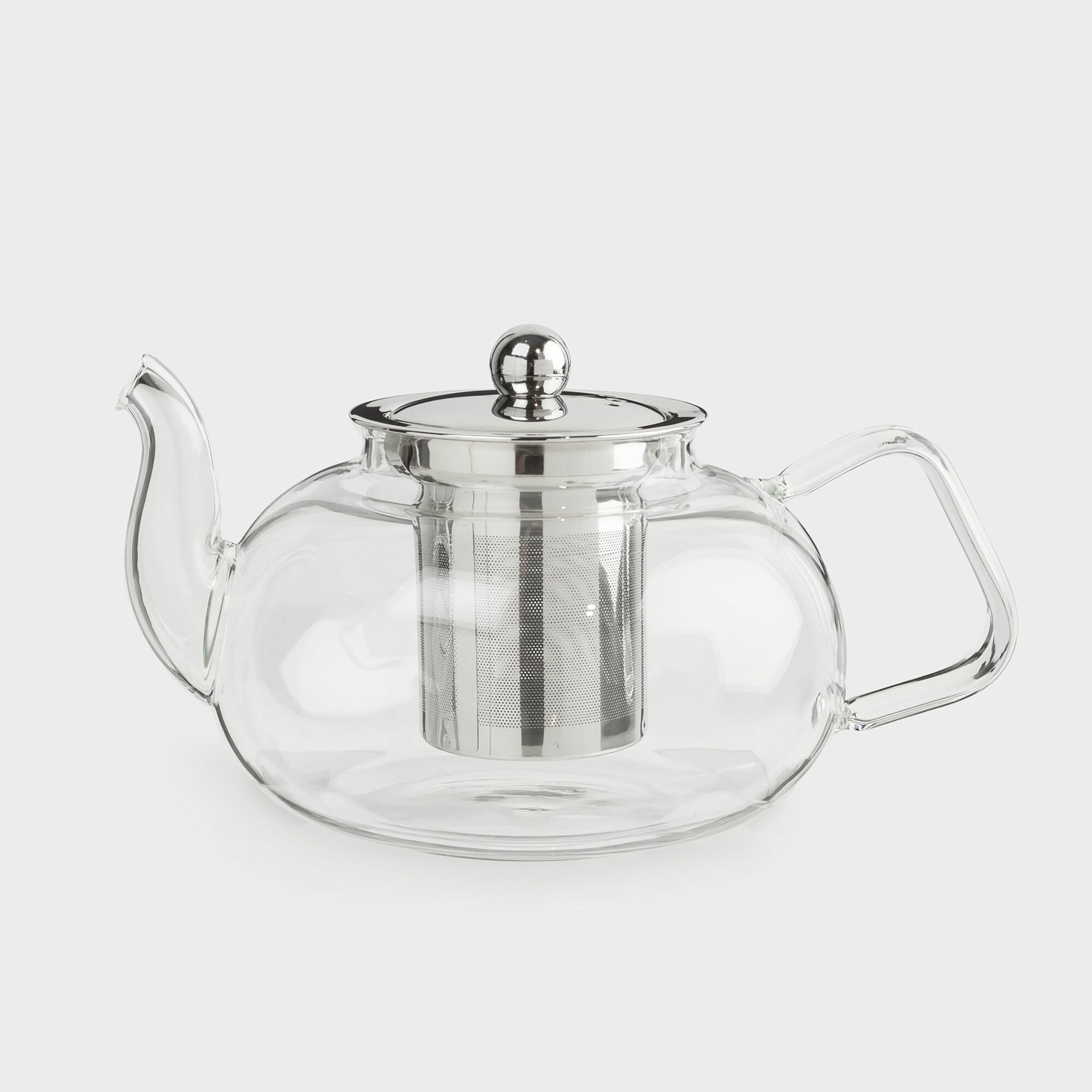 Чайник заварочный, 850 мл, стекло Б/сталь, Classic, Kuchenland