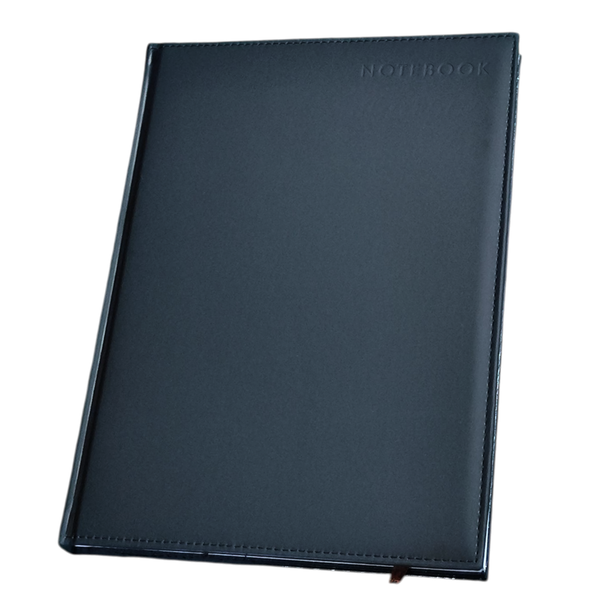 Тетрадь А4 обложка искусственная кожа 200 листов ASMAR черная линия