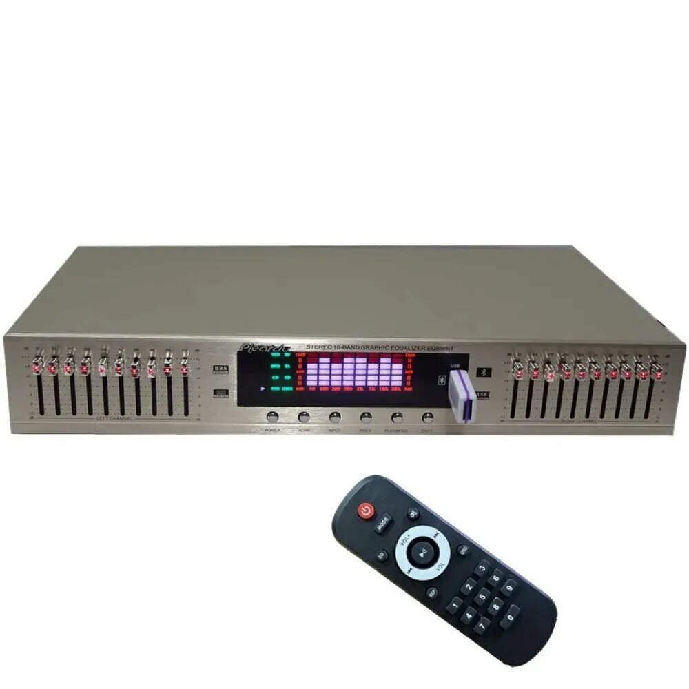 Эквалайзер стереоэффектов EQ-898BT, Bluetooth/USB, золотой