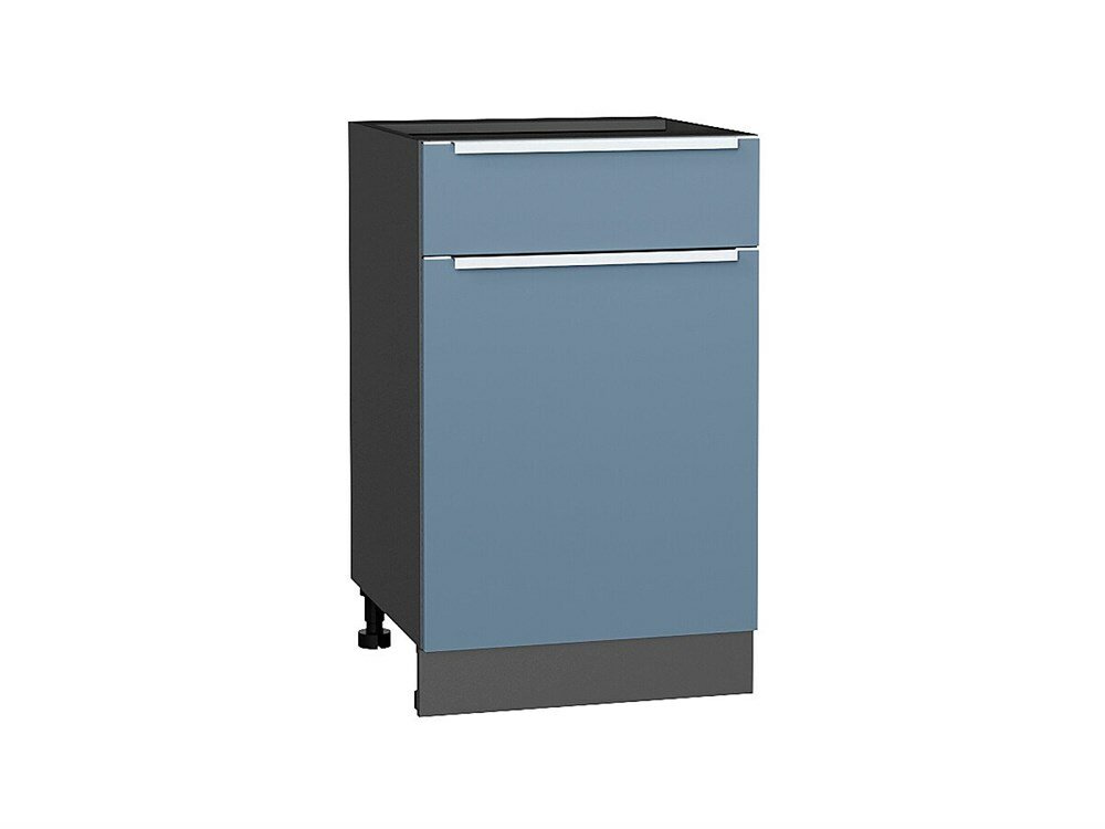 VVT Шкаф нижний с 1-ой дверцей и ящиком Фьюжн Graphite, Silky Blue, 500