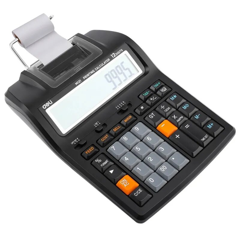 Калькулятор печатающий Deli EM121-EU,12-разряд, 172x203x55мм, черный 1838694