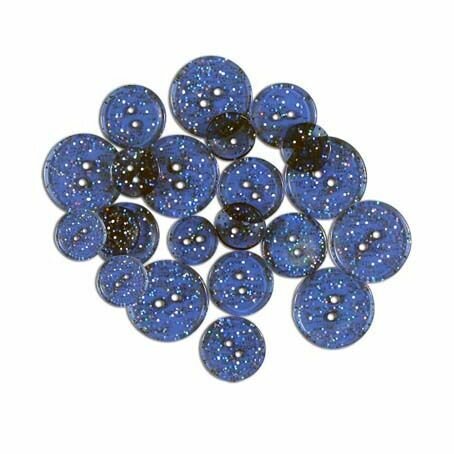 Набор пуговиц BLUMENTHAL LANSING "Glitter Buttons", синие, 20 шт