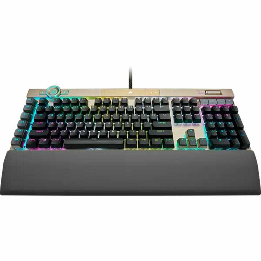 Клавиатура, CORSAIR K100 механическая RGB игровая клавиатура (английская раскладка), opx переключатель, золото