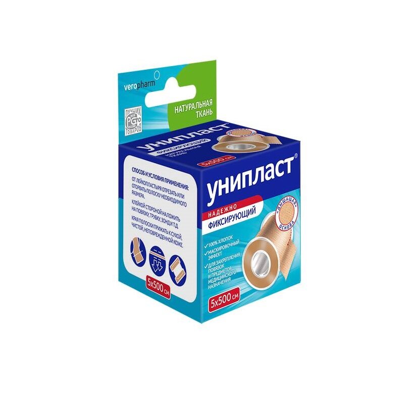 Лейкопластырь Унипласт Фиксир. На Тканевой Основе 5*500См Уп.№1