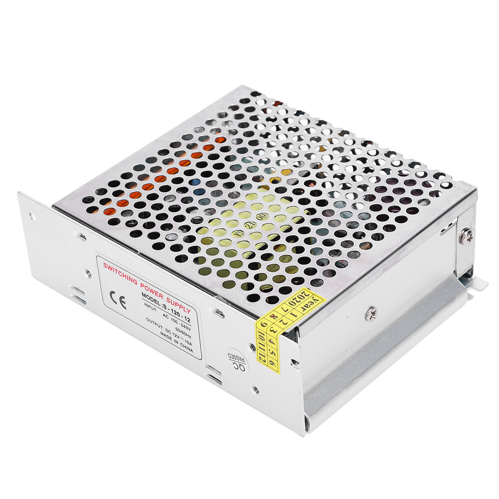 Переключатель адаптера питания постоянного тока 12 В для 3D-принтера, алюминиевый сплав, светодиодный экран, 120 Вт, 10 А, преобразователь 100-240 В переменного тока в 12 В постоянного тока