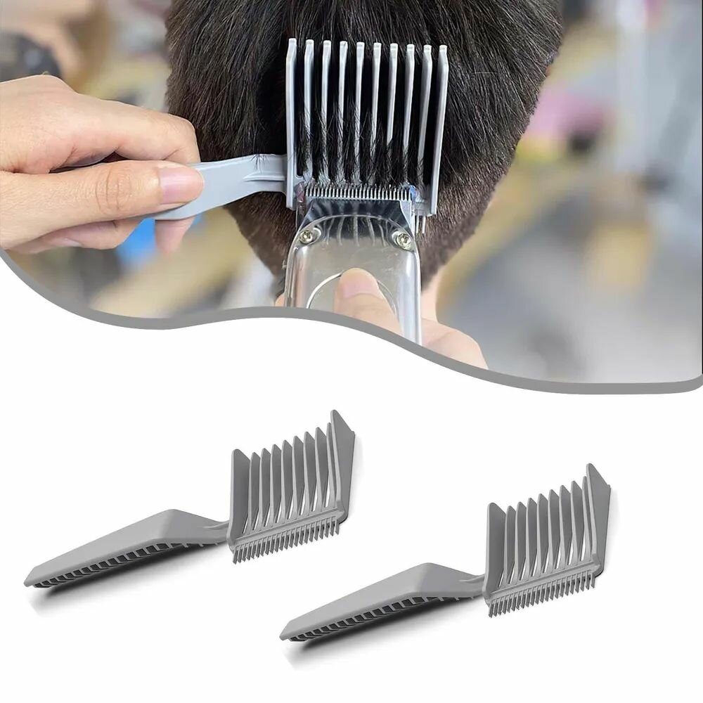 Расческа рабочая парикмахерская с ручкой, широкая для стрижки волос под машинку с плавным переходом 12 см