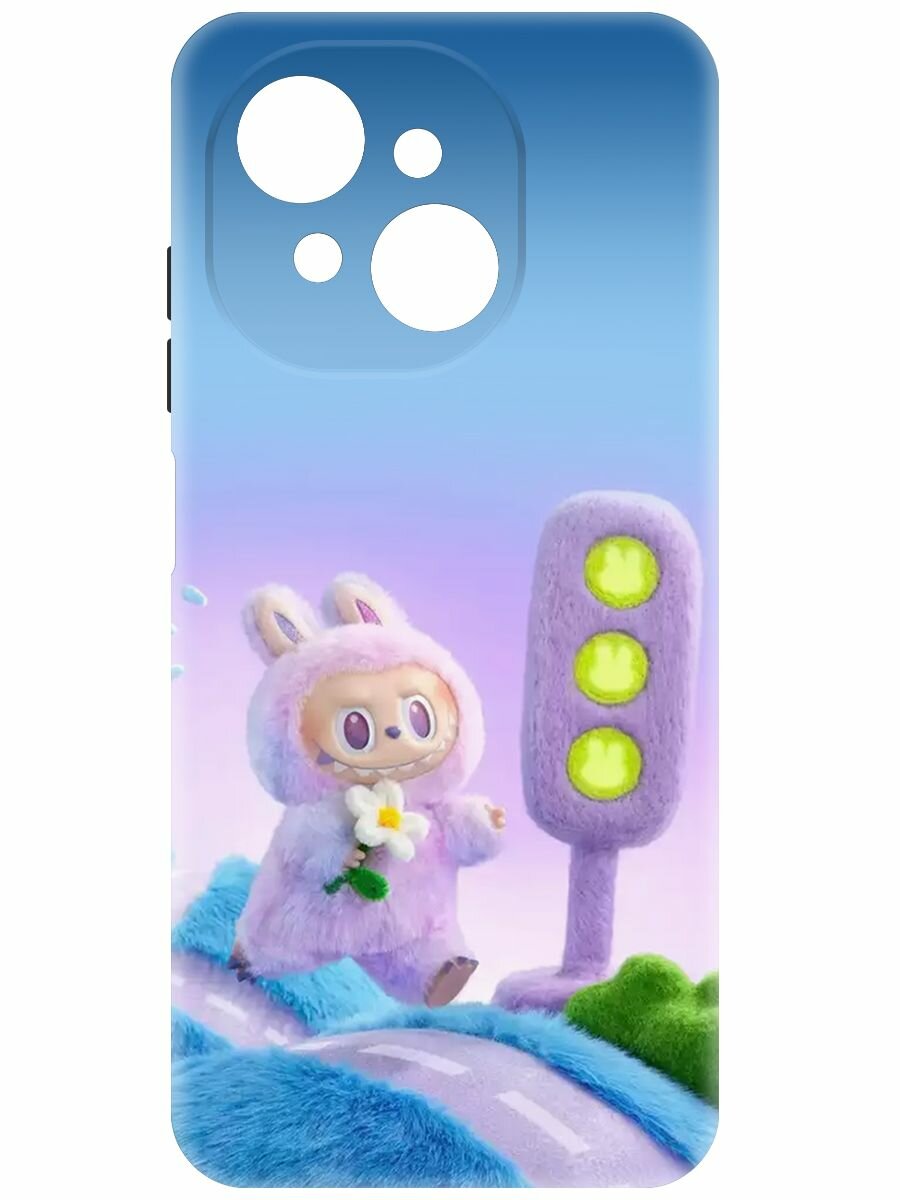 Чехол-накладка Krutoff Soft Case Лабубу Удача для TECNO Spark Go 1 черный